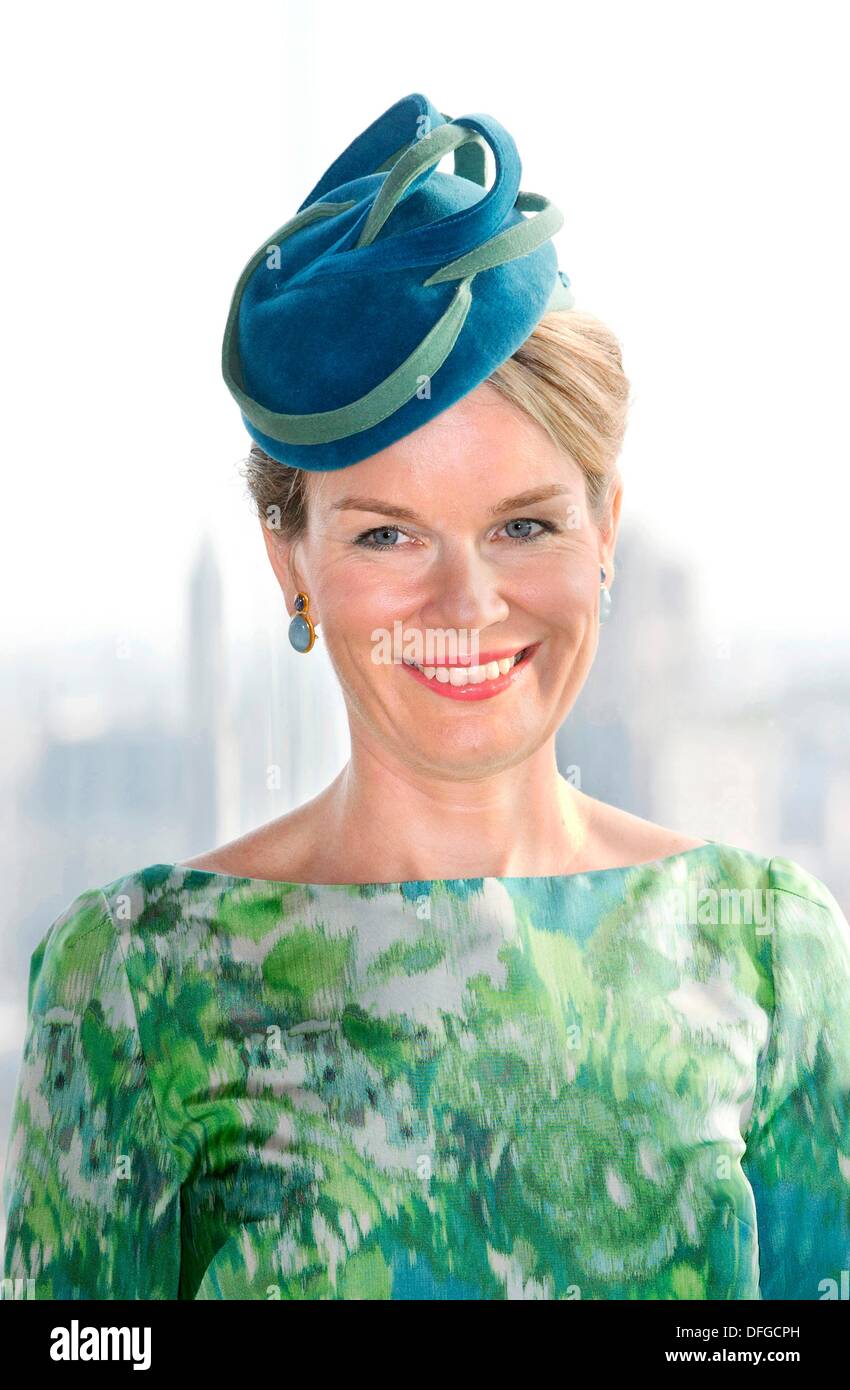 Queen Mathilde of Belgium visits Antwerp during the tour through ...