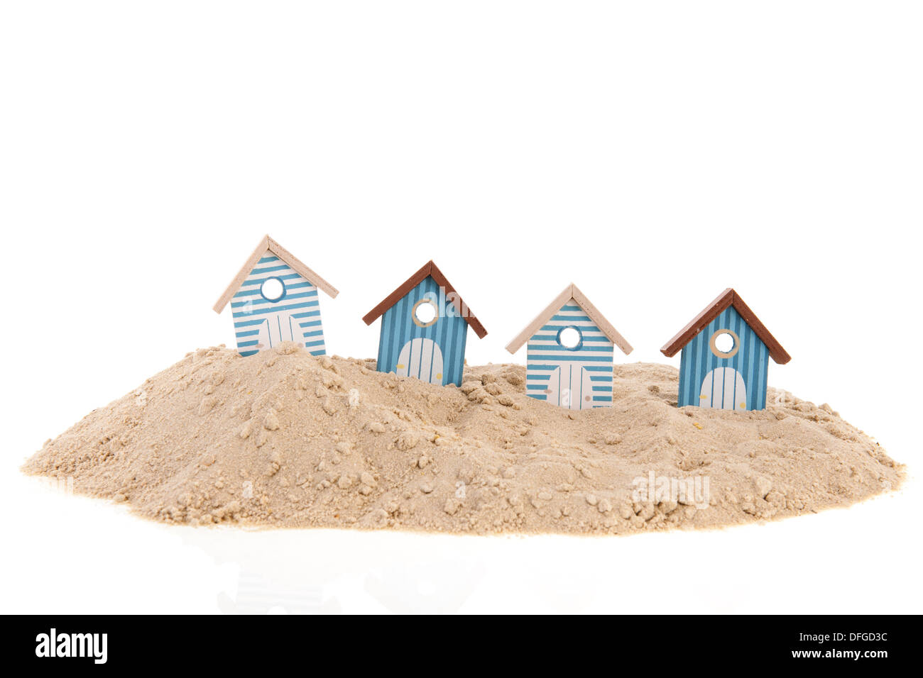 Striped huts at the beach Stock Photo - Alamy