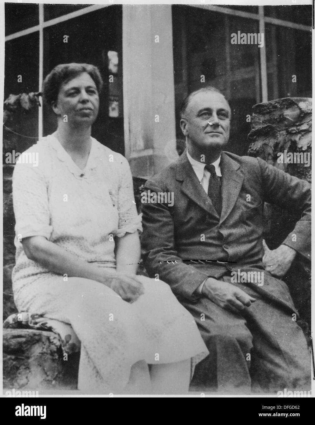 This photograph shows Franklin D. Roosevelt and Eleanor Roosevelt in ...