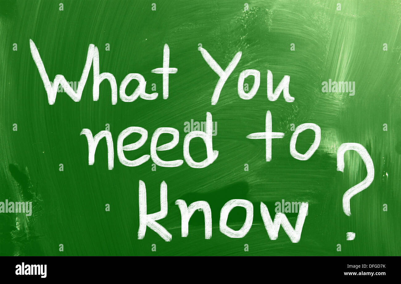 What You Need To Know Concept Stock Photo - Alamy