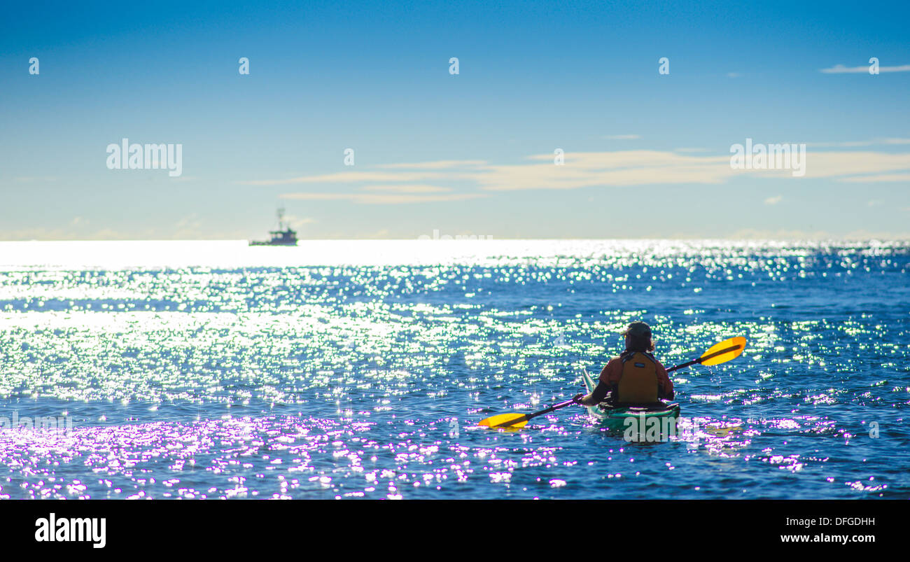 Open water kayaking in the Bay of Fundy New Brunswick Stock Photo - Alamy