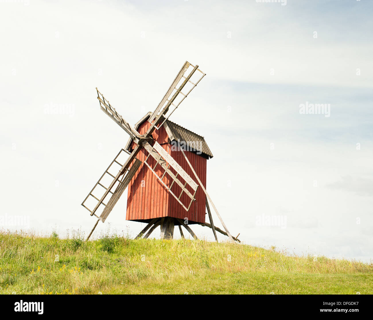 Old windmill on grass hi-res stock photography and images - Alamy