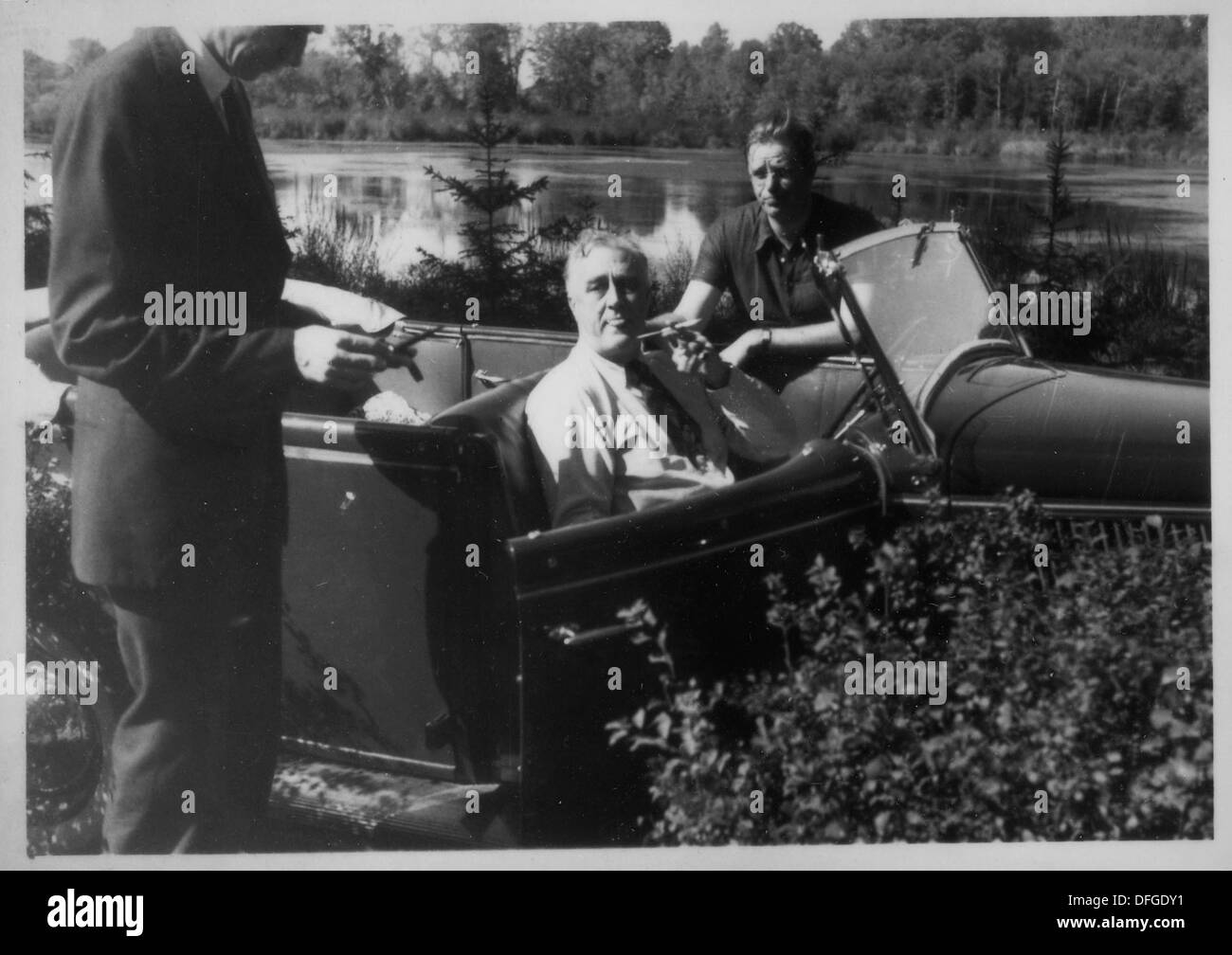 A photograph of President Franklin D. Roosevelt and his son Elliott ...
