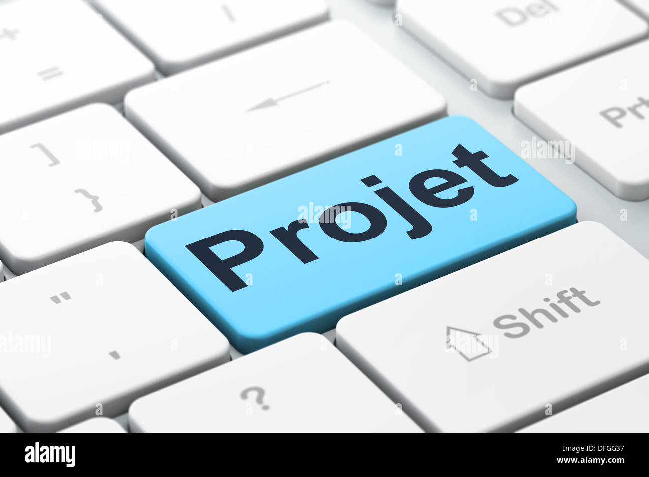 Finance concept: Projet(french) on computer keyboard background Stock ...