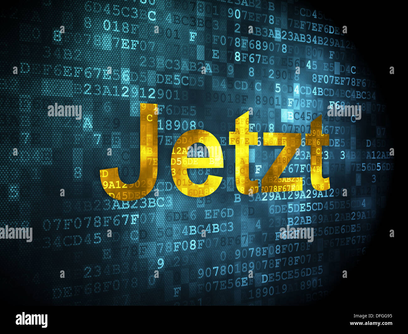 Timeline concept: Jetzt(german) on digital background Stock Photo - Alamy