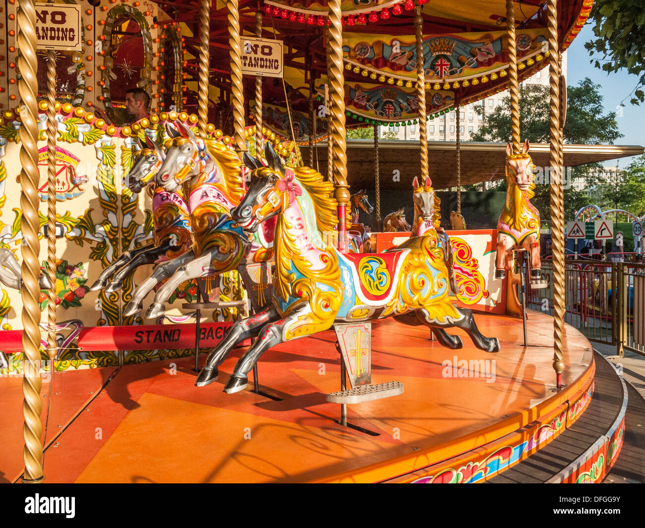 Merry go round carousel london entertainment hi-res stock photography ...