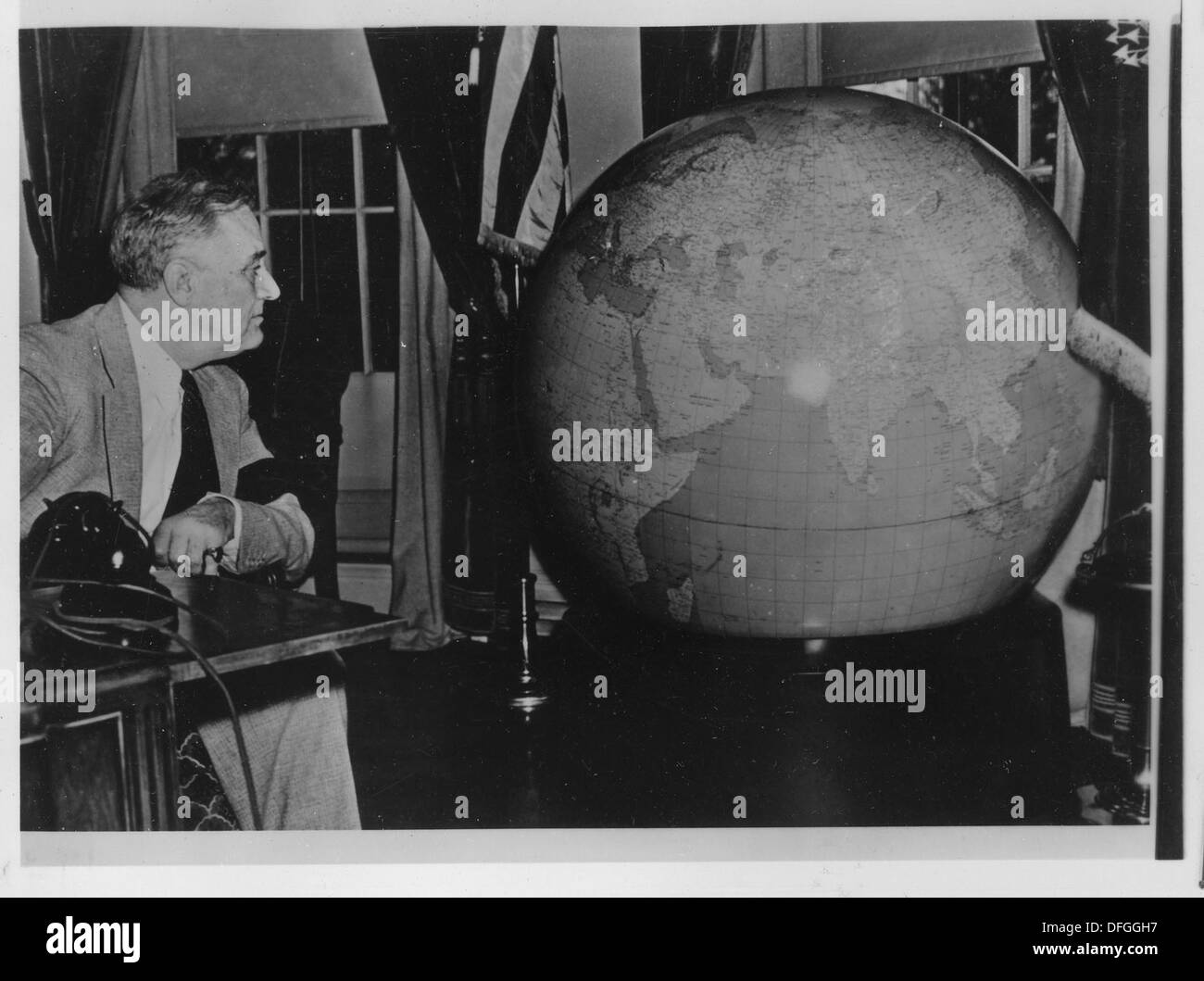 A photograph of Franklin D. Roosevelt, the 32nd President of the United ...