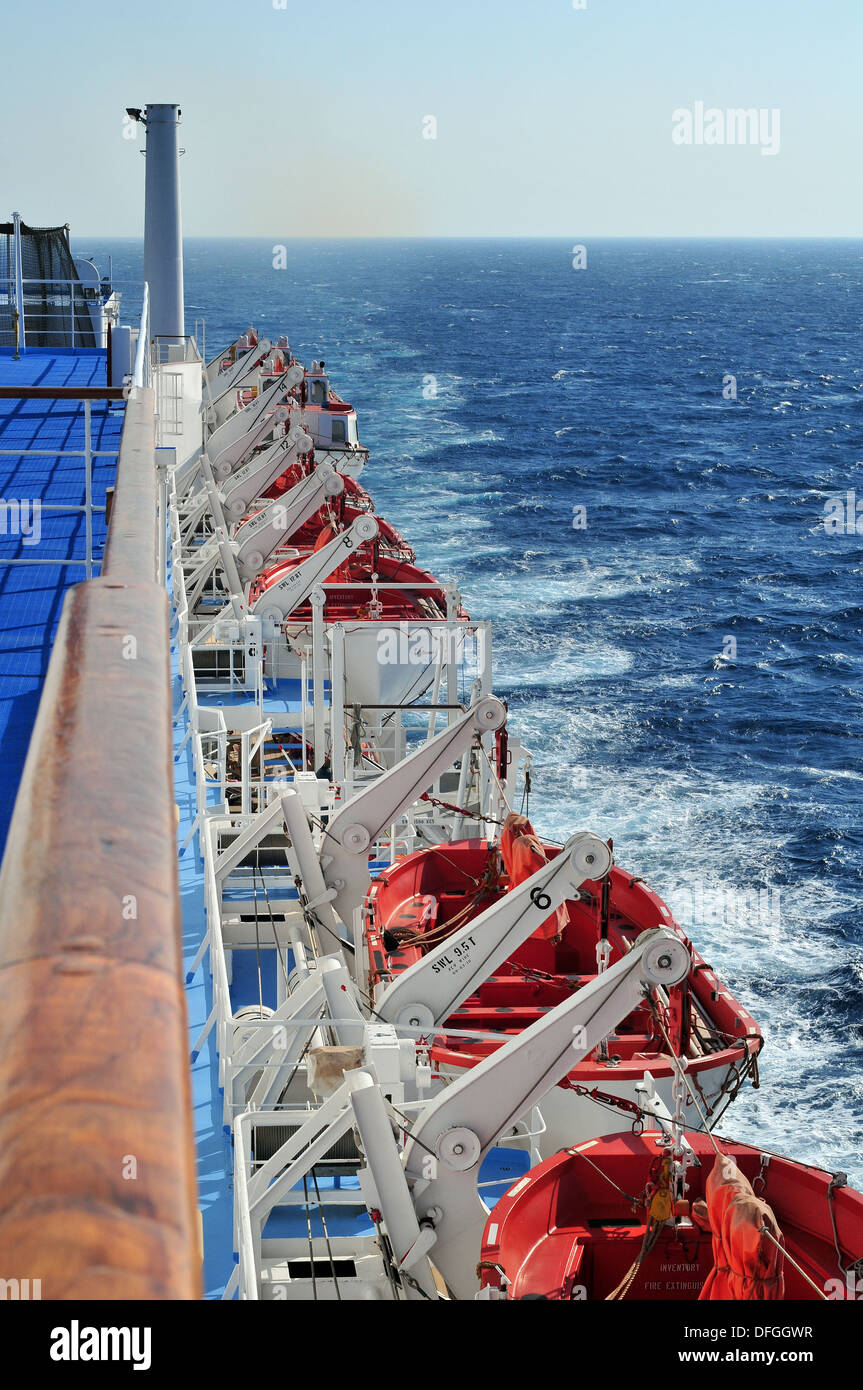 Lifeboat in davits hi-res stock photography and images - Alamy