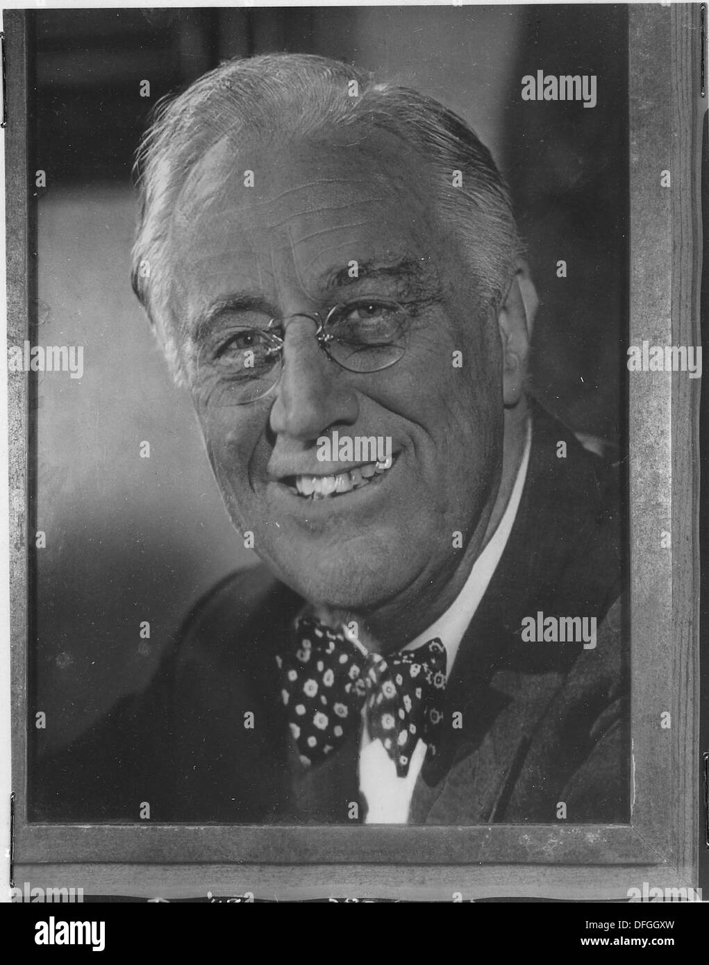 This photograph shows Franklin D. Roosevelt, the 32nd President of the ...