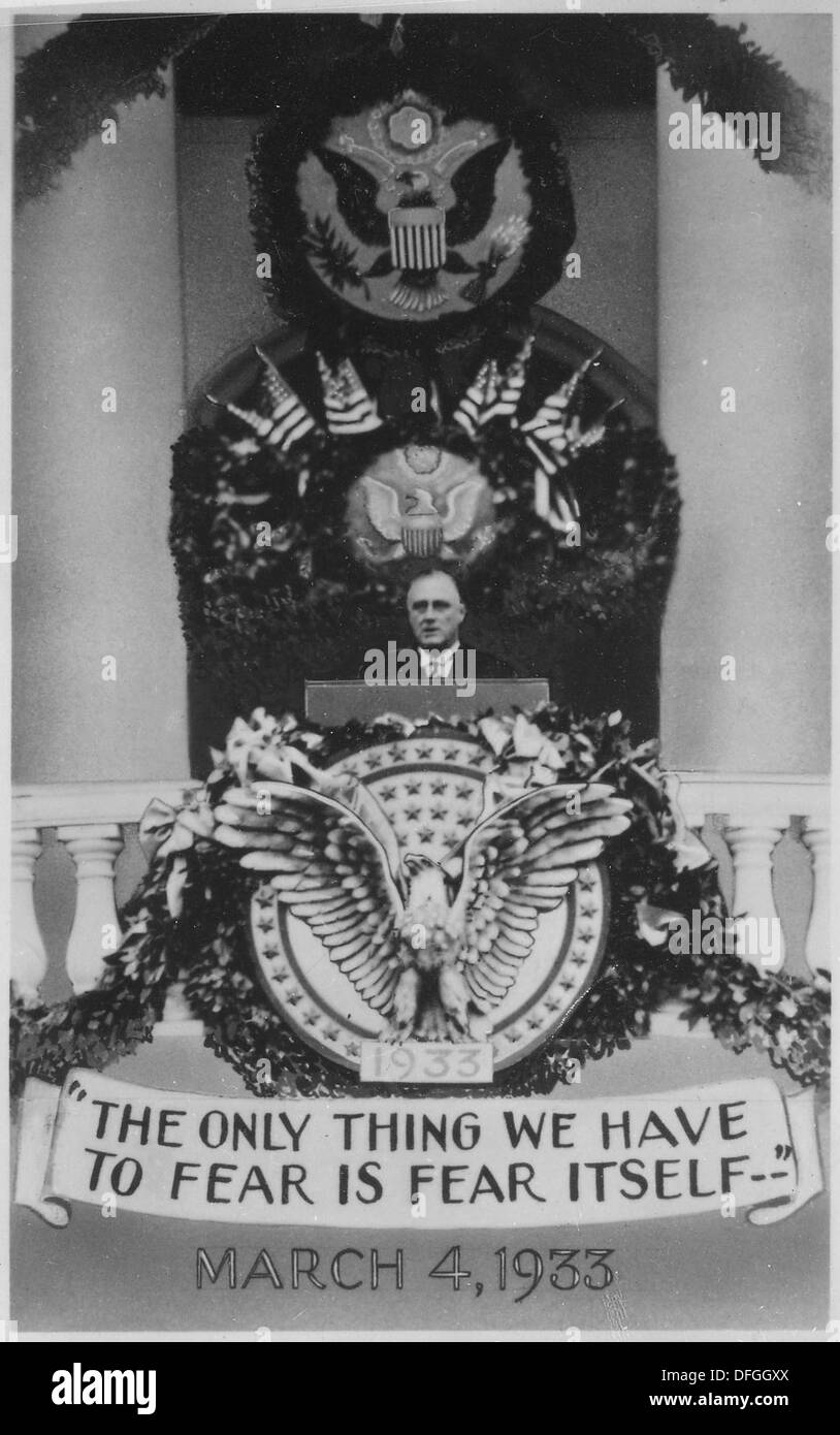 A photograph of Franklin D. Roosevelt in Washington, D.C., capturing ...