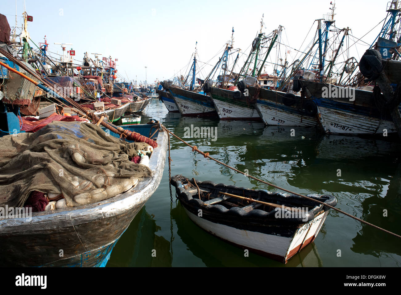 Fishing boats in the port of Agadir ( Morocco Stock Photo - Alamy