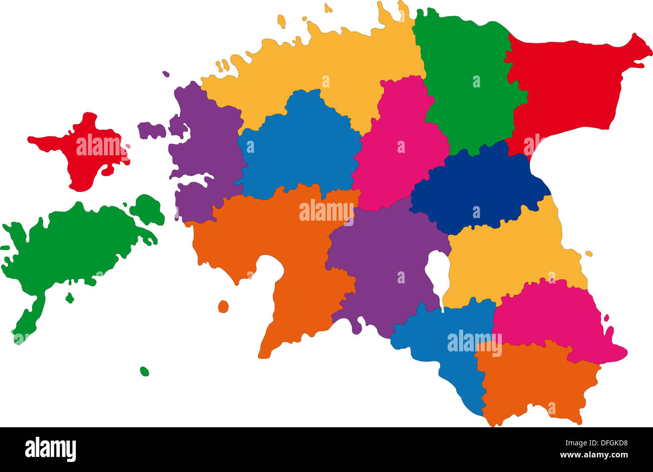 Colorful Estonia map Stock Photo - Alamy