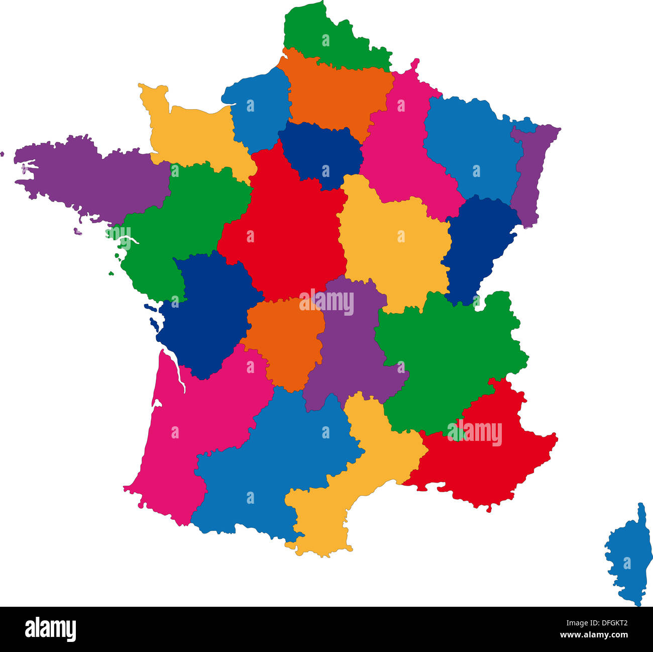 Colour France map Stock Photo - Alamy
