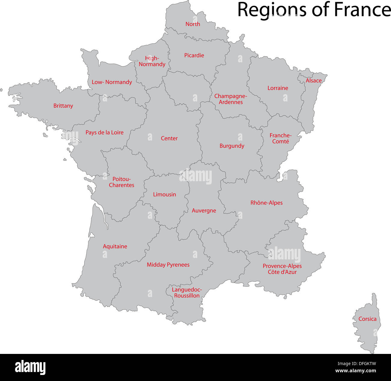 Grey France map Stock Photo - Alamy