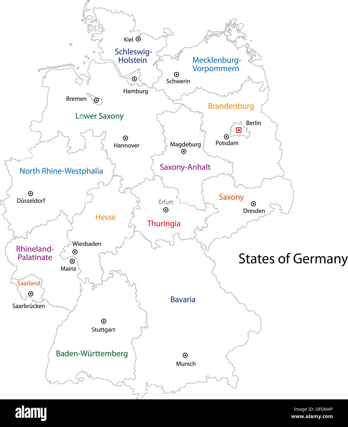 Berlin outline map hi-res stock photography and images - Alamy