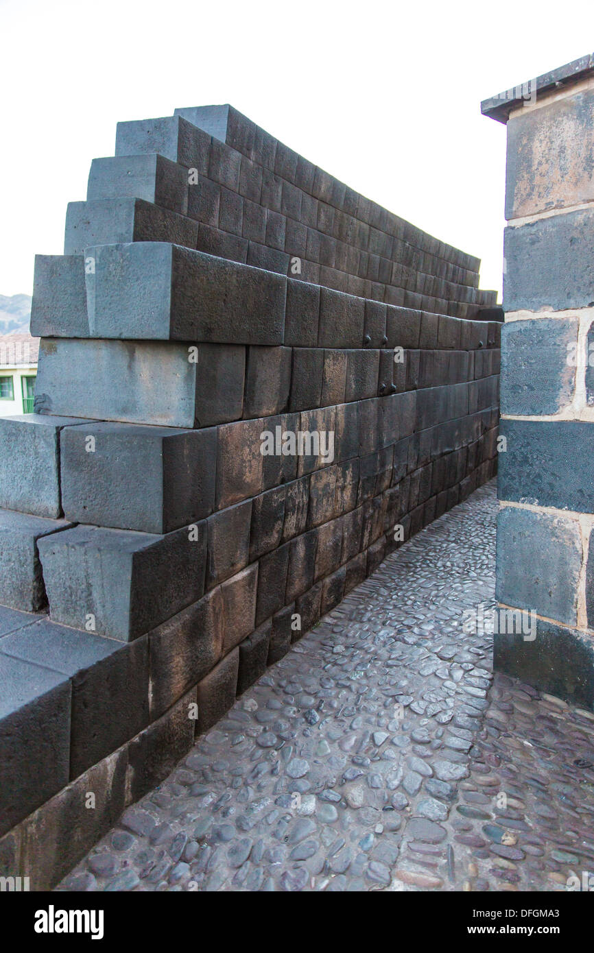 Inca Wall in ancient city of Coricancha Temple, Cusco,Peru, South ...
