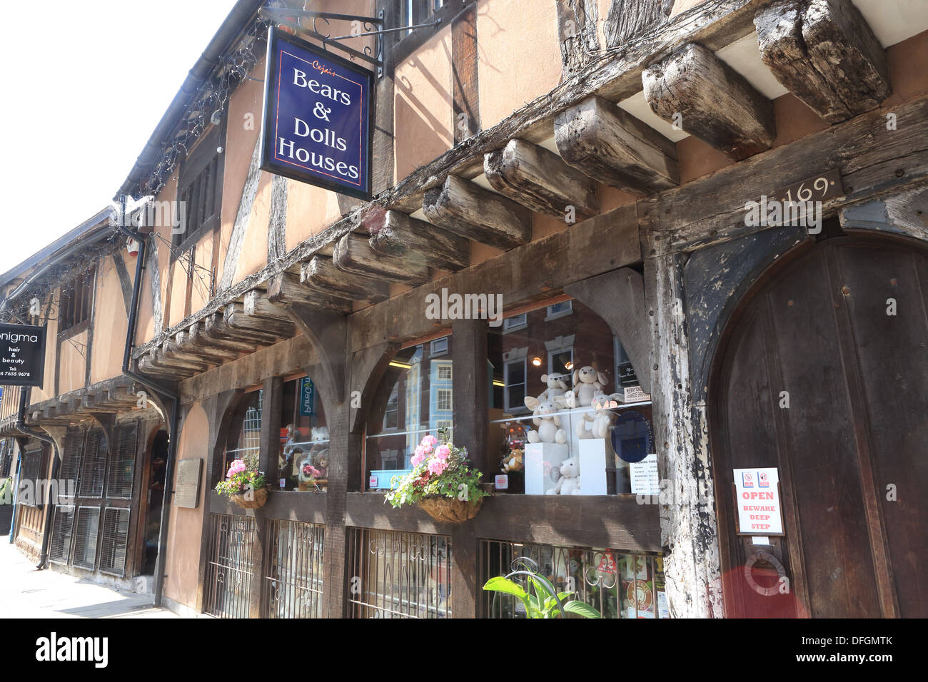 Timbered houses on historical Spon Street, the oldest street in the ...