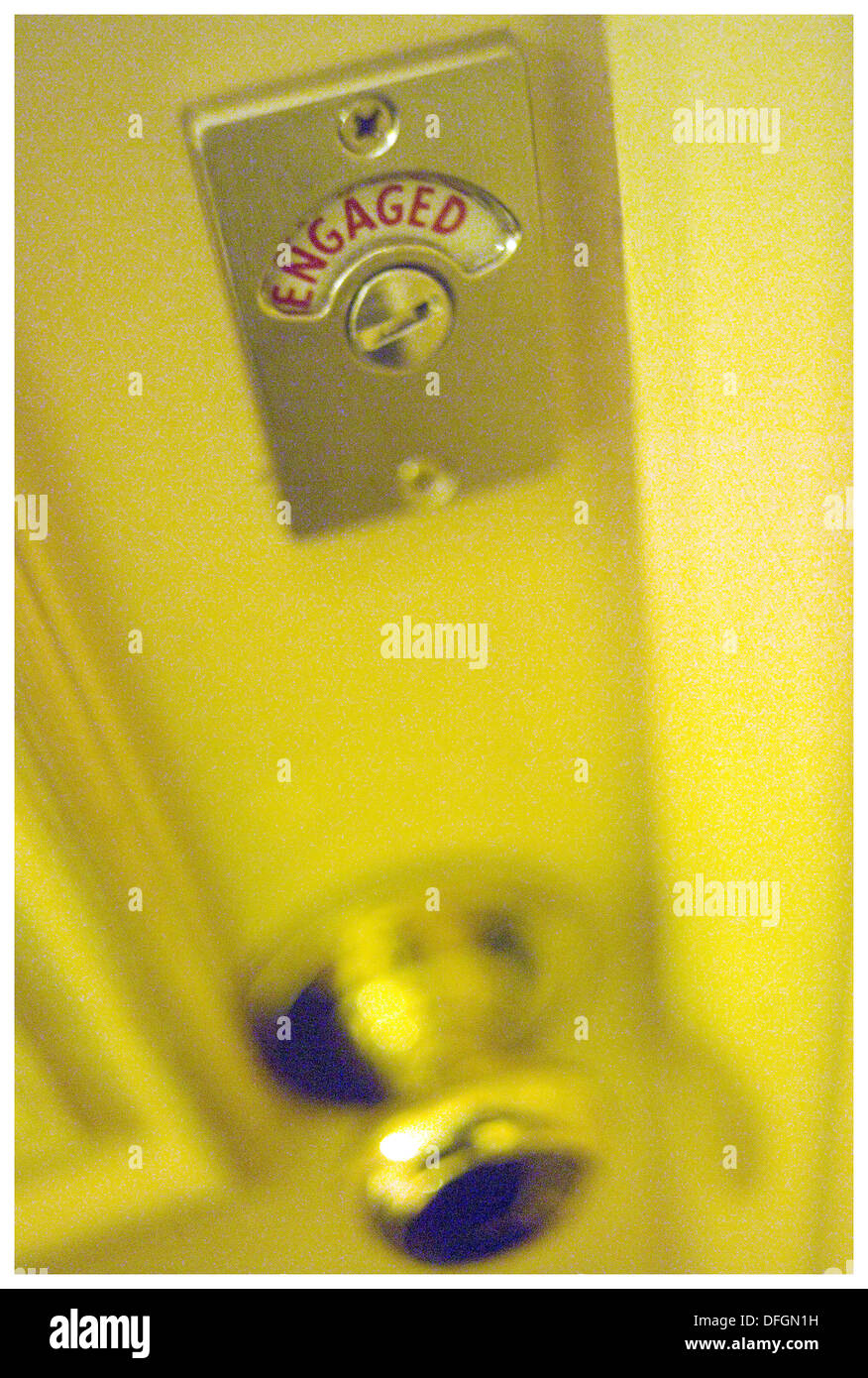 Toilet sign engaged hi-res stock photography and images - Alamy