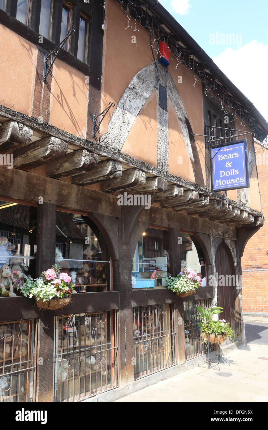 Timbered houses on historical Spon Street, the oldest street in the ...
