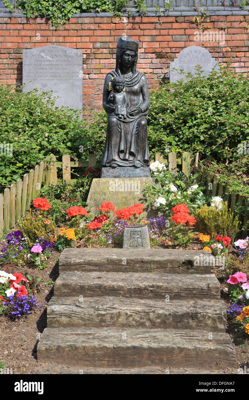 Statue of 'Our Lady of Coventry', in Priory Gardens, on the site of ...