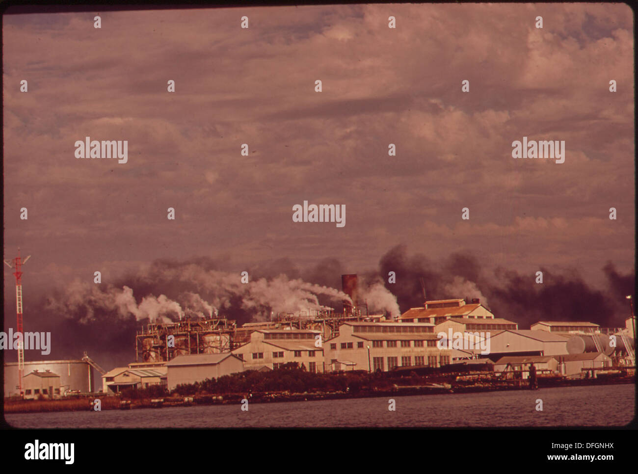 The image depicts the Freeport Sulphur Company on Lake Grande Ecaille ...