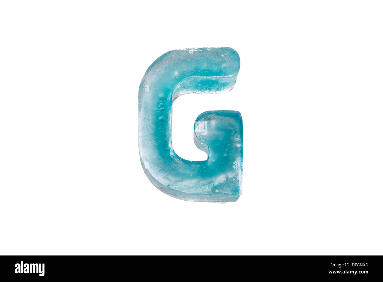 G, letter g made from blue ice Stock Photo - Alamy