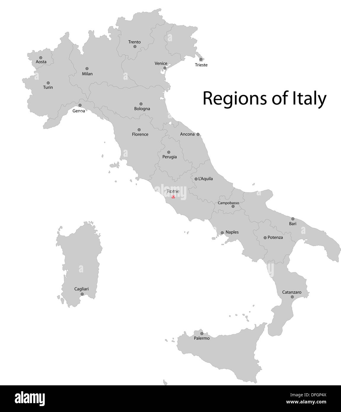 Grey Italy map Stock Photo - Alamy