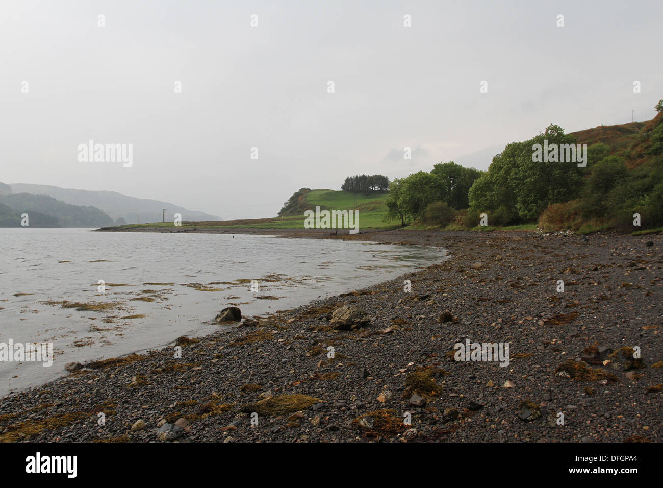 Pebble beach at The Horse Shoe bay Isle of Kerrera Scotland October ...