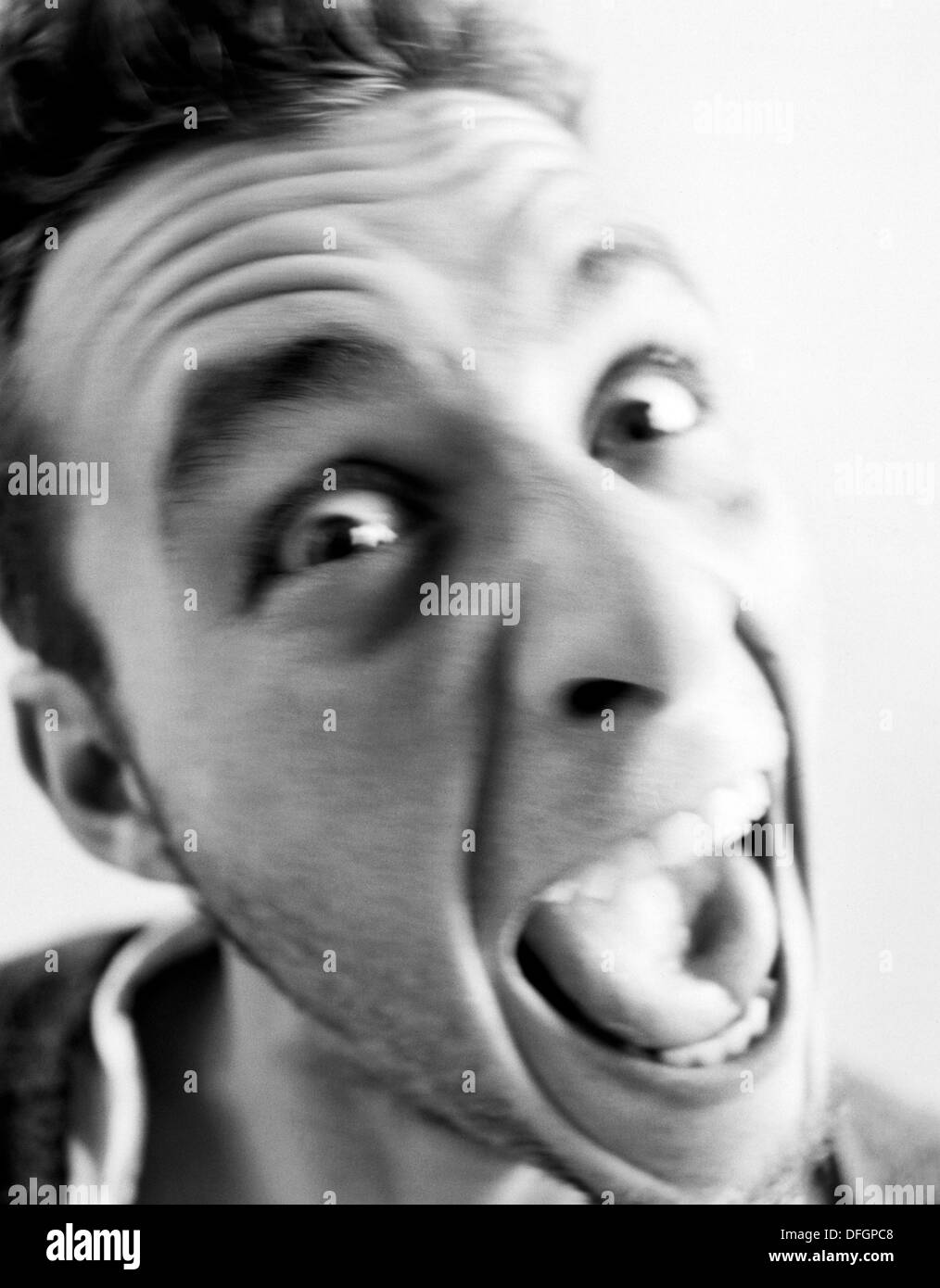 Crazy deranged man Black and White Stock Photos & Images - Alamy