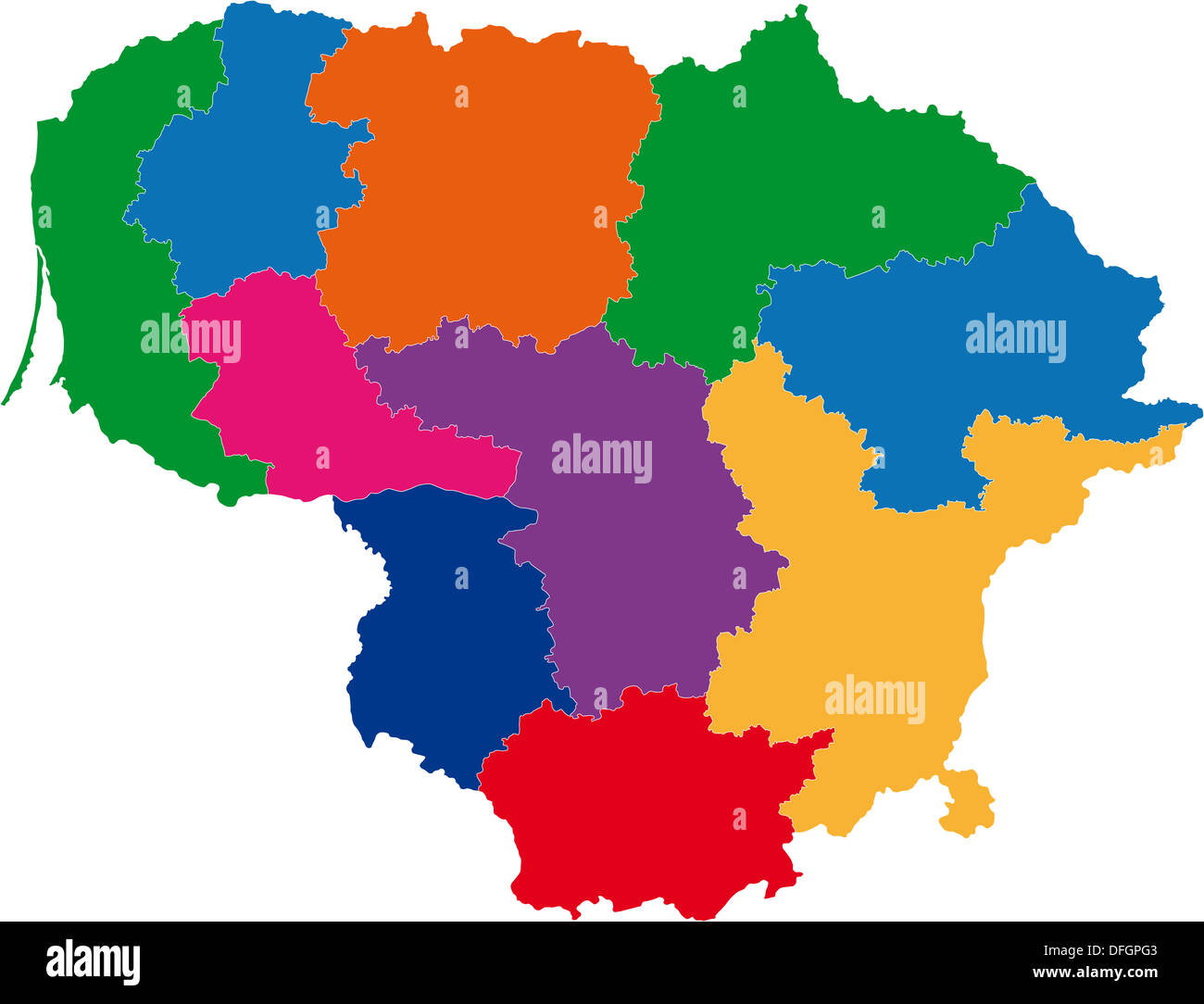 Vilnius region map hi-res stock photography and images - Alamy