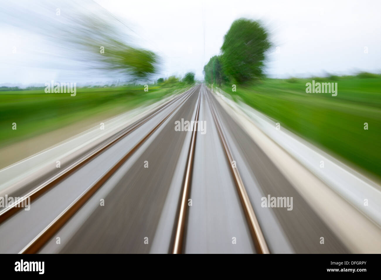 Very high speed train go through the hi-res stock photography and ...