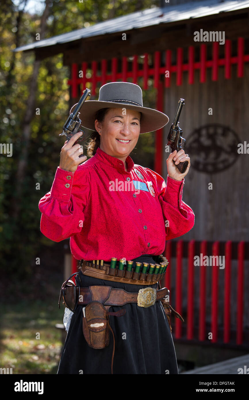 Single action gun competition Stock Photo - Alamy