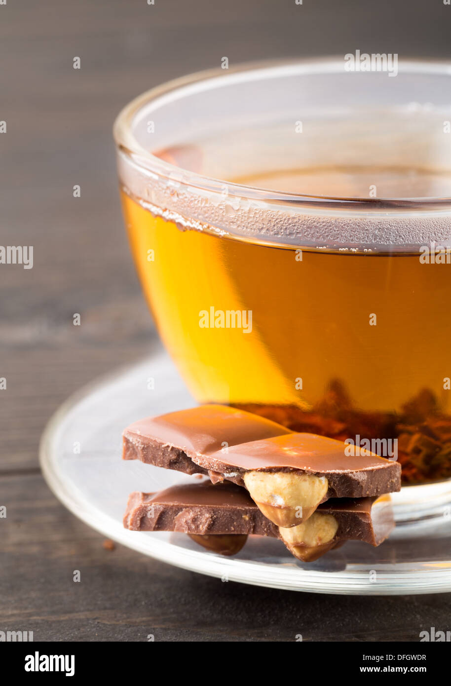 Tea and chocolate Stock Photo - Alamy