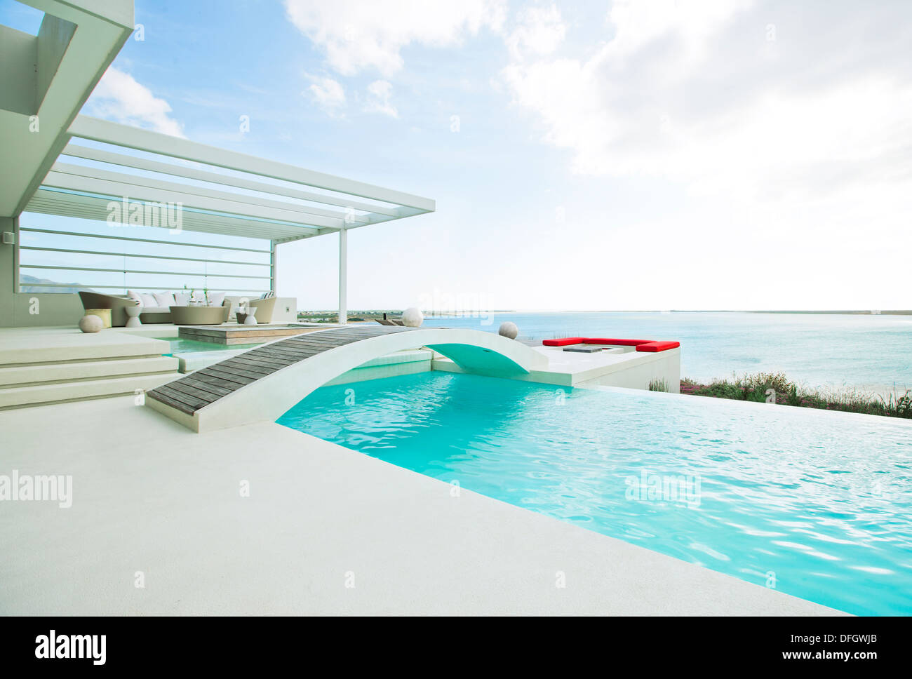 Swimming pool overlooking ocean Stock Photo - Alamy