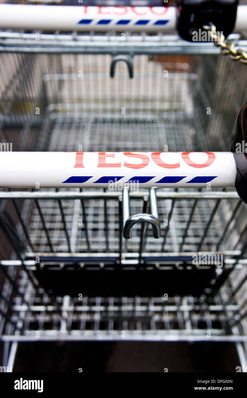 Tesco shopping cart detail Stock Photo - Alamy