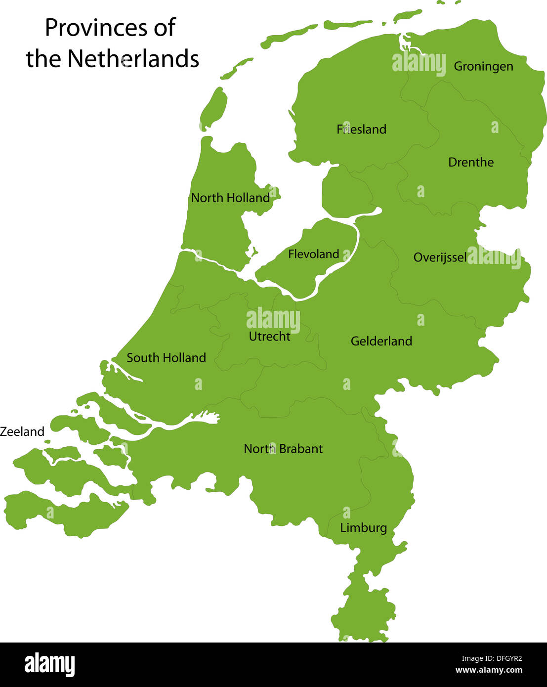 Green Netherlands map Stock Photo - Alamy