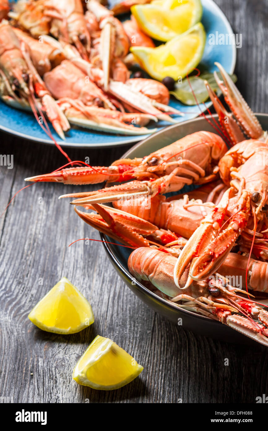 Closeup of freshly cooked scampi Stock Photo - Alamy