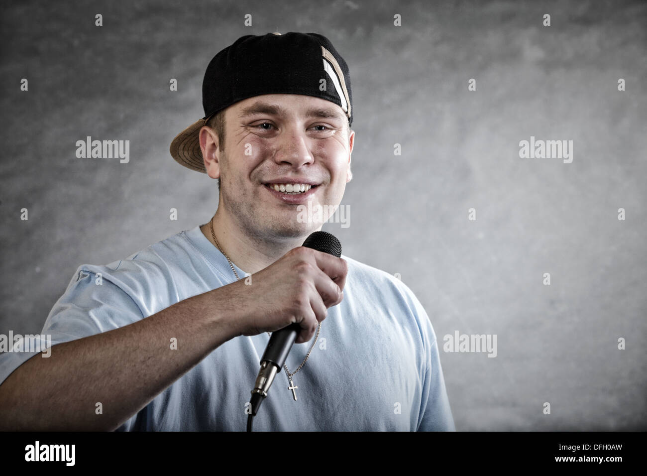 Rapper attitude rap singer hip Hop Dancer performing. Young man with ...