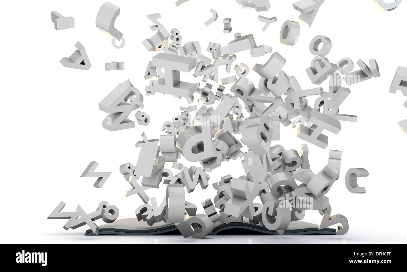 letters from a book isolated on white background Stock Photo - Alamy