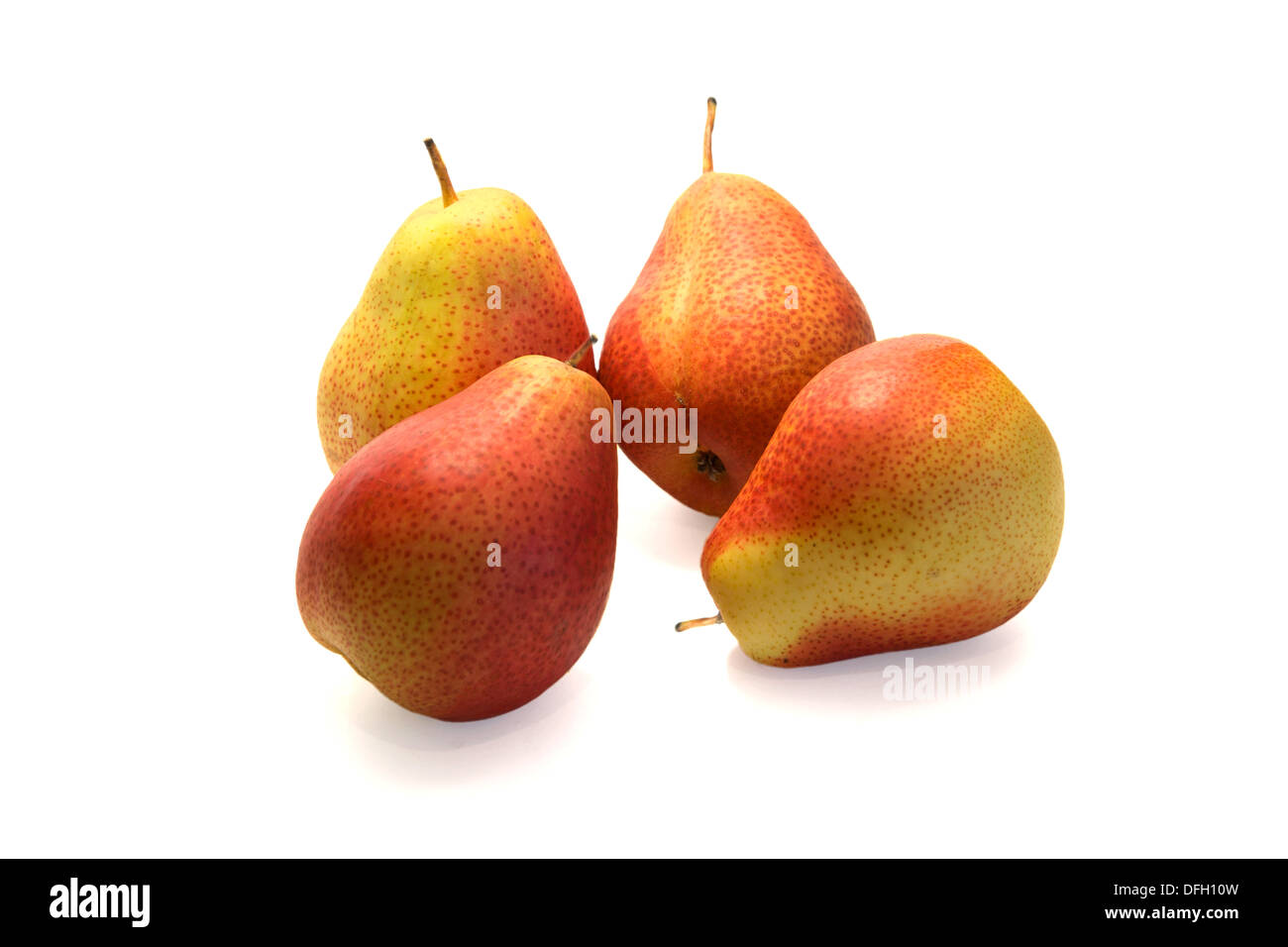 Pears red-yellow colors isolated on white background Stock Photo - Alamy