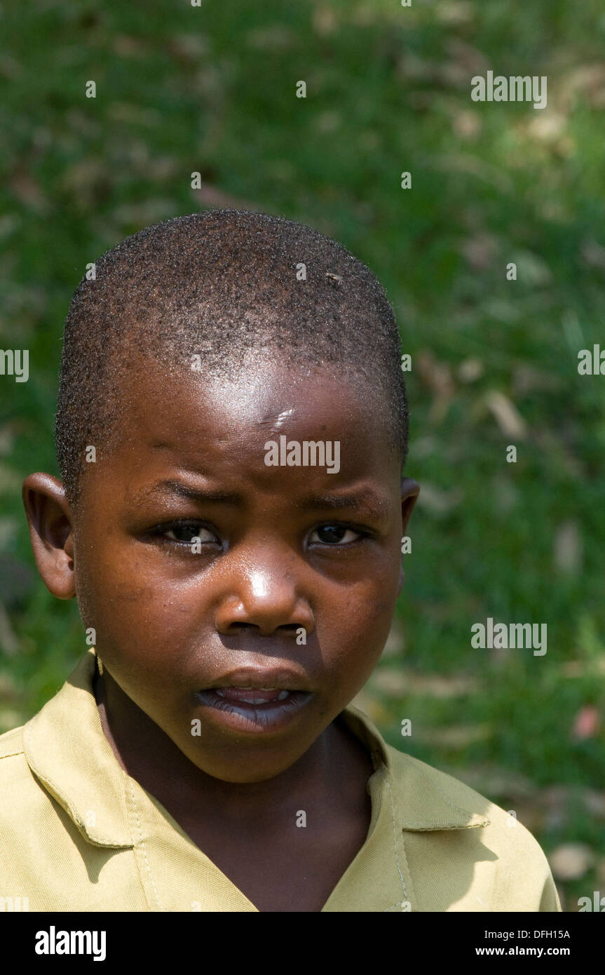 Rwandan boy child close up Northern Rwanda Central Africa Stock Photo ...