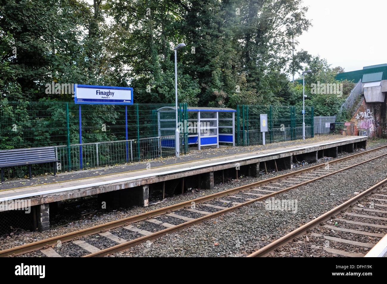 Belfast, Northern Ireland, UK. 4th Oct 2013 - Finaghy Train Station ...