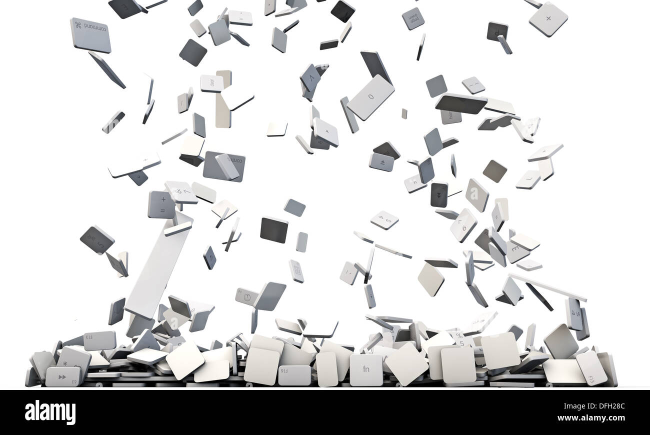 keyboard keys falling Stock Photo - Alamy