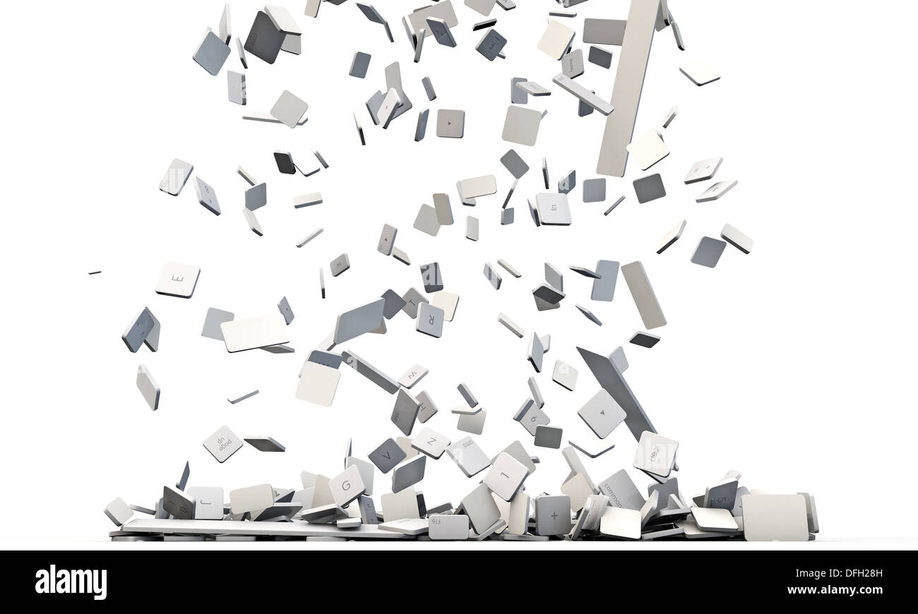 keyboard keys falling Stock Photo - Alamy