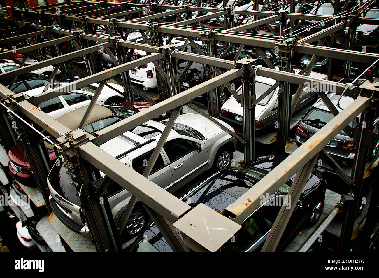 Parking lot viewed from the HIgh Line in New York City Stock Photo - Alamy