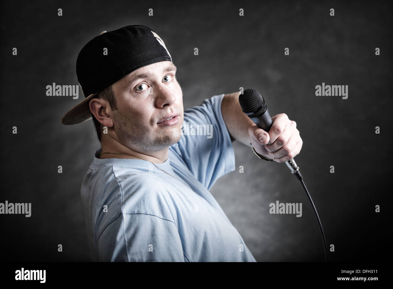 Rapper attitude rap singer hip Hop Dancer performing. Young man with ...