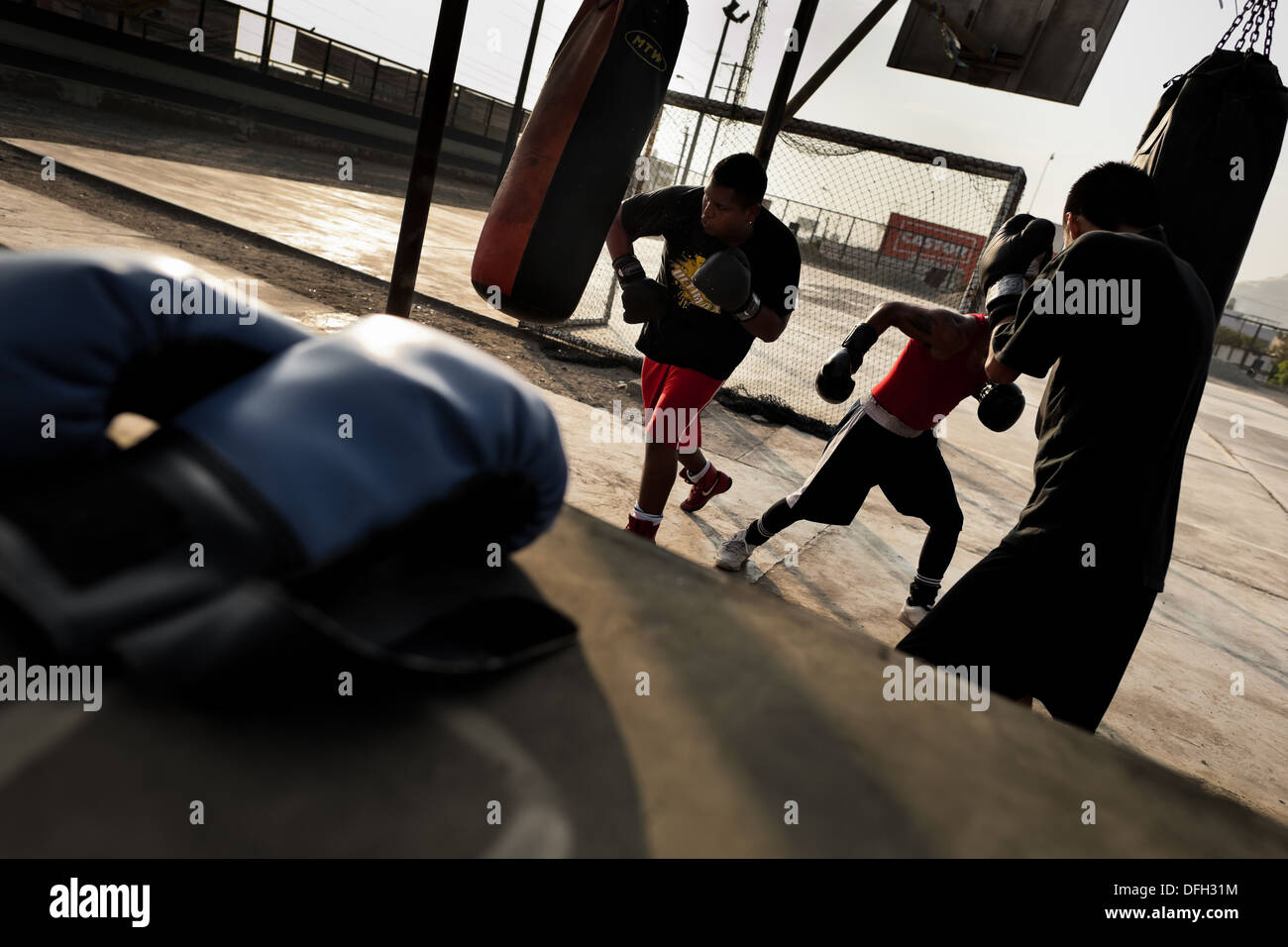 Boxing practice in gym hi-res stock photography and images - Alamy