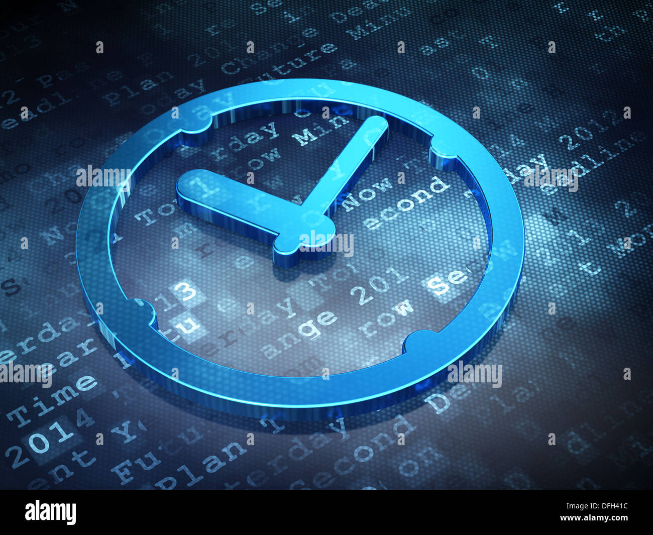 Time concept: Blue Clock on digital background Stock Photo - Alamy