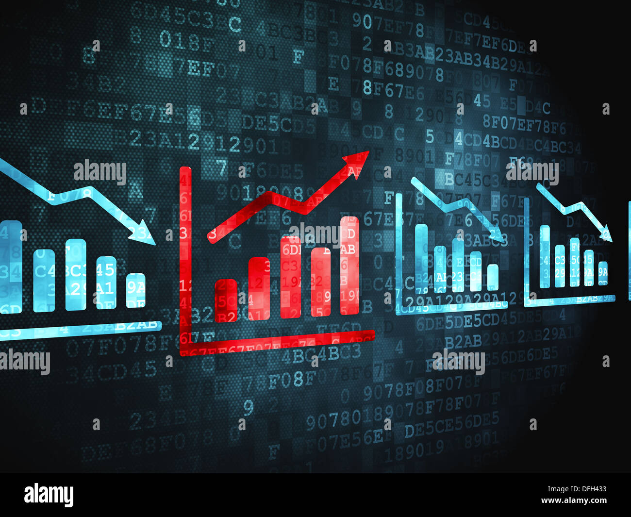 Business concept: Graph on digital background Stock Photo - Alamy