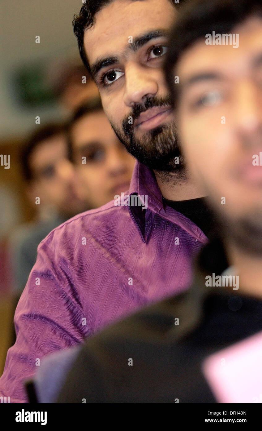 university students studying and interacting in a lecture theater Stock ...